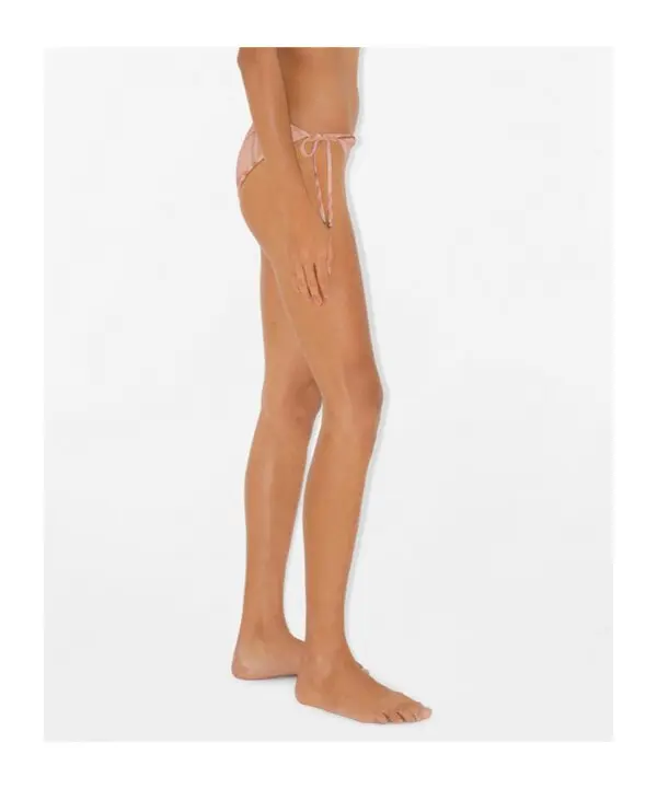 Burberry Checked Self-tied Bikini Bottoms - Nude