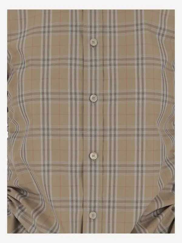 Burberry Checked Drawstring Hem Shirt - Nut