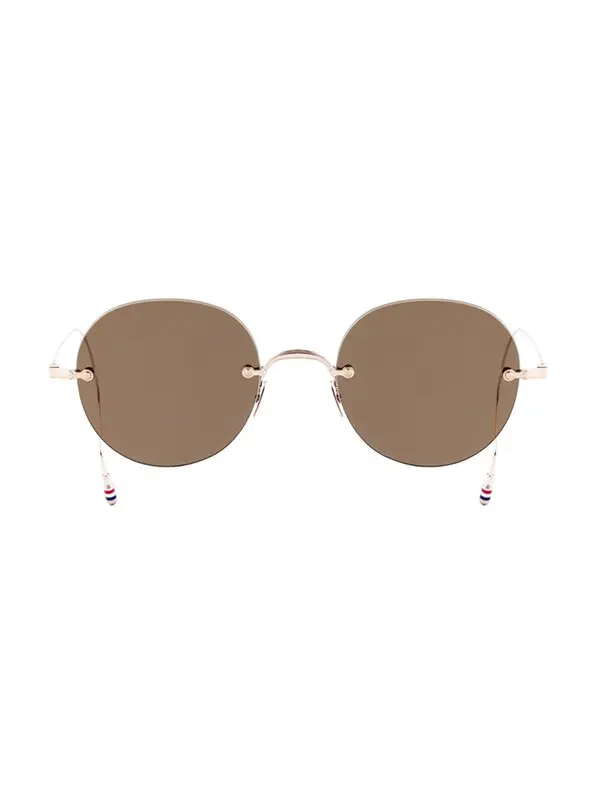 Thom Browne 938a Round-frame Metal Sunglasses - Gray
