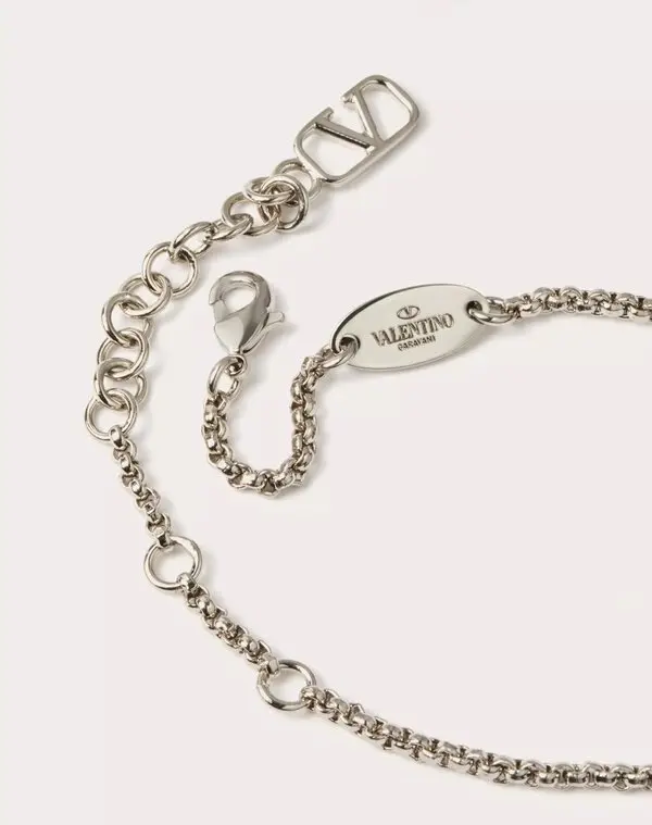 Valentino Garavani V Logo Signature Bracelet With Swarovski Crystals