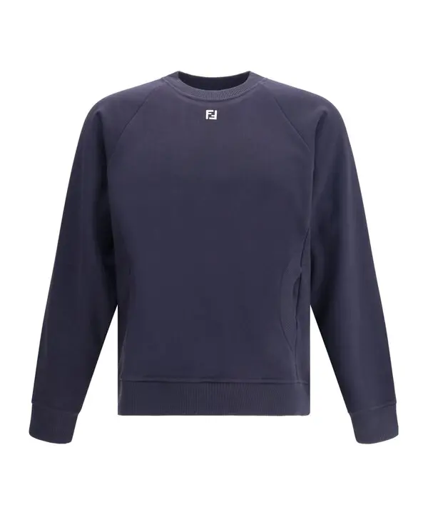 Fendi Ff Long Sleeved Crewneck Sweatshirt - Black