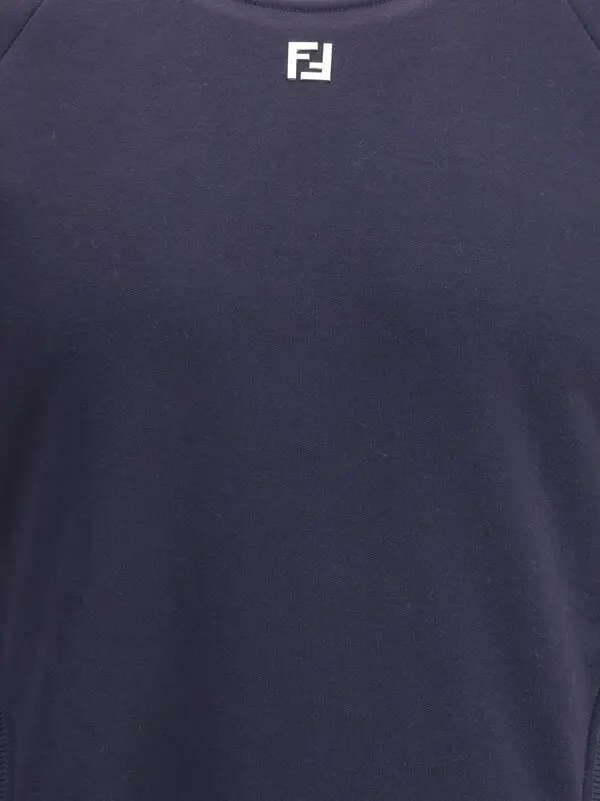 Fendi Ff Long Sleeved Crewneck Sweatshirt - Black
