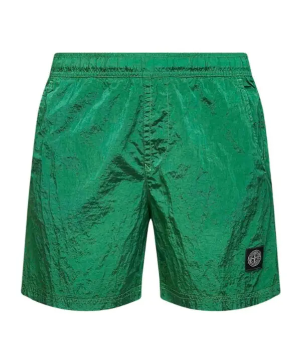 Stone Island Logo Patch Swim Shorts - Malachite Green