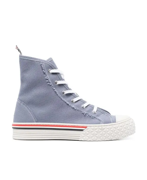 Thom Browne Rwb-stripe High-top Sneakers - Gray
