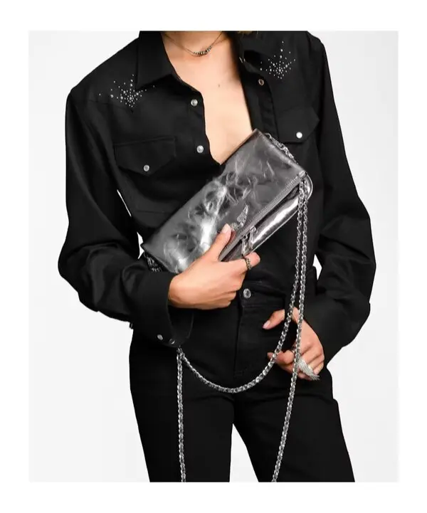Zadig&Voltaire Rock Vintage Clutch Bag - Gray