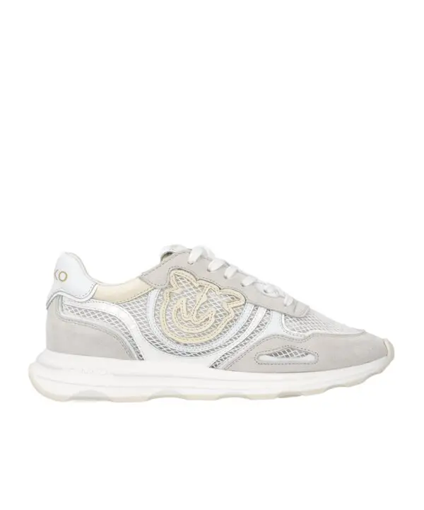 Pinko Logo Patch Lace-up Sneakers - White