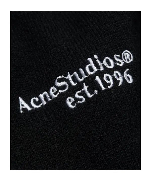 Acne Studios Long-sleeve Knitted Polo Shirt - Black