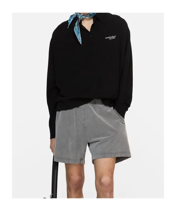 Acne Studios Long-sleeve Knitted Polo Shirt - Black
