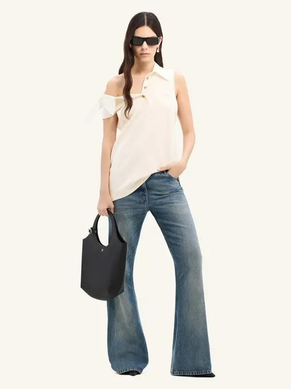 COURREGES Courrges Sleeveless Polo Shirt With Button Detail