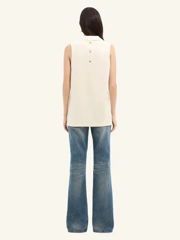 COURREGES Courrges Sleeveless Polo Shirt With Button Detail