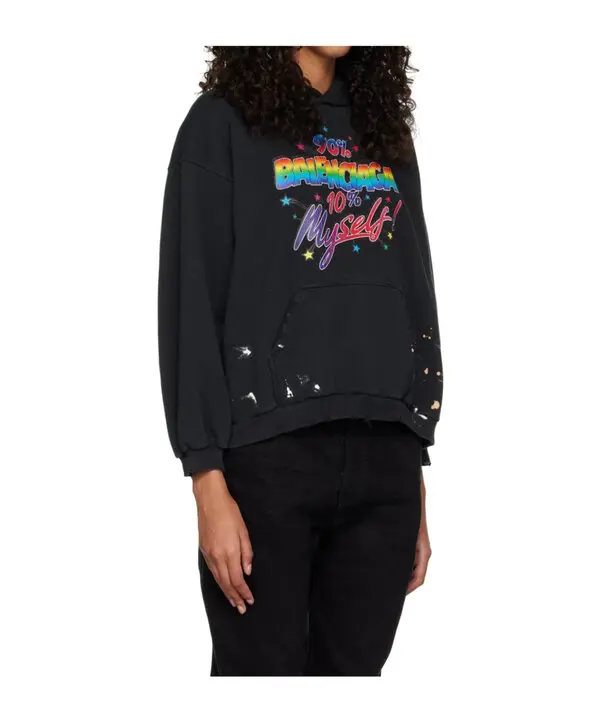 Balenciaga Logo Print Hoodie