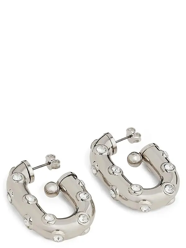 Rabanne Link Earrings With Crystal Appliqu
