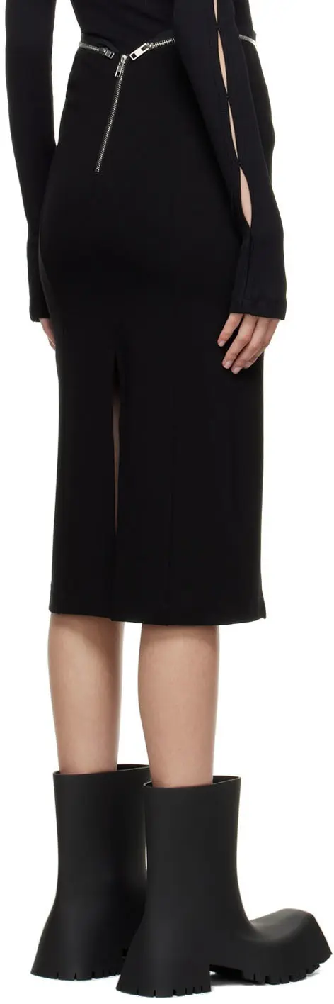 Helmut Lang Cut-out Zippered Midi Skirt