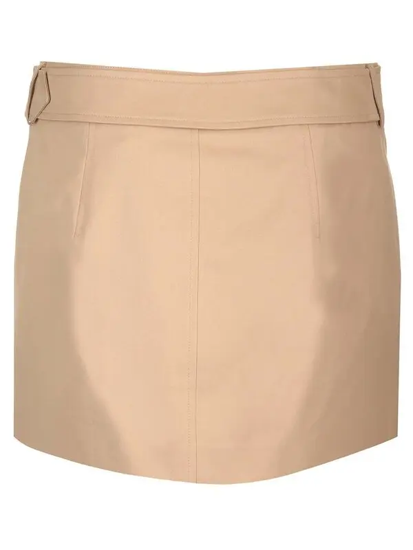 Burberry Belted Waist Mini Skirt - Khaki