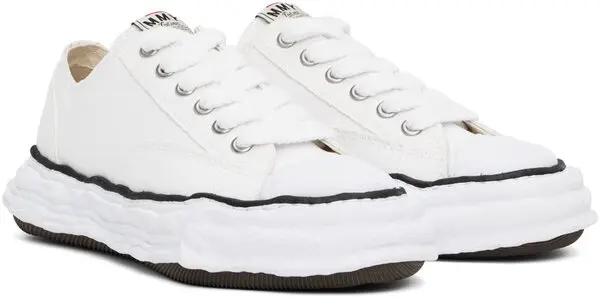 Mihara Yasuhiro Round-toe Lace-up Sneakers - White