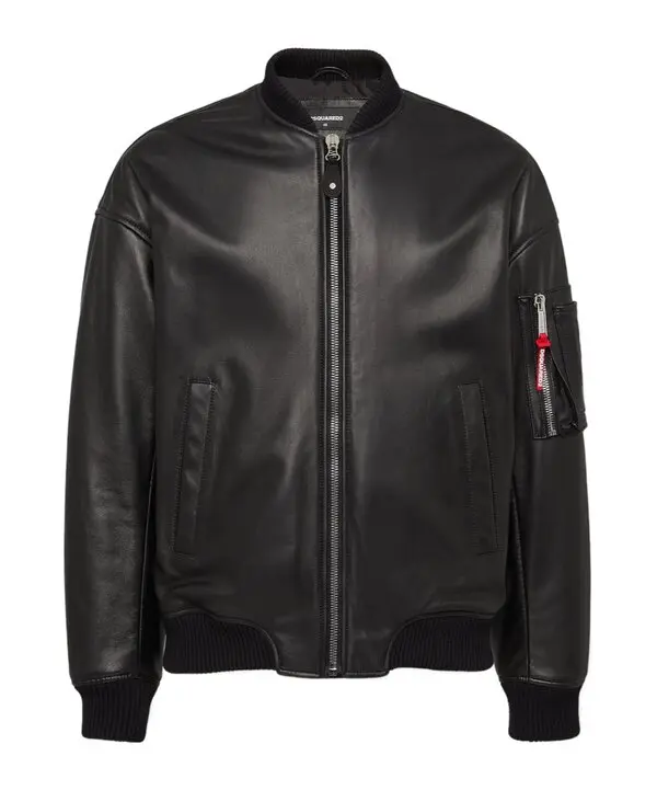 Dsquared2 Leather Bomber Jacket