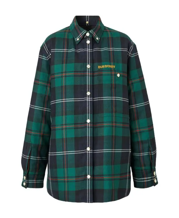 Burberry Checked Long-sleeve Shirt - Green
