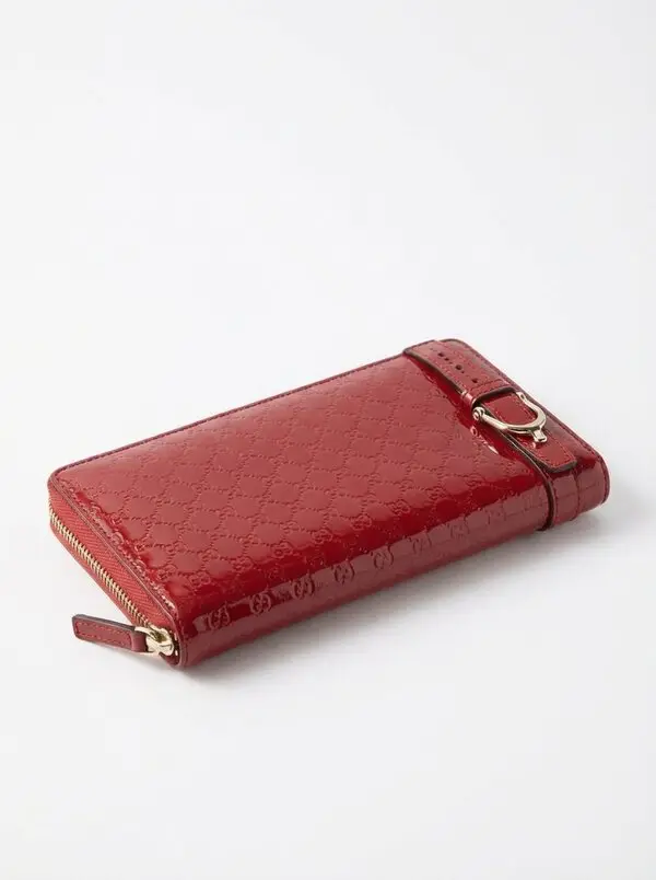 Gucci Gg Jacquard Purse - Red