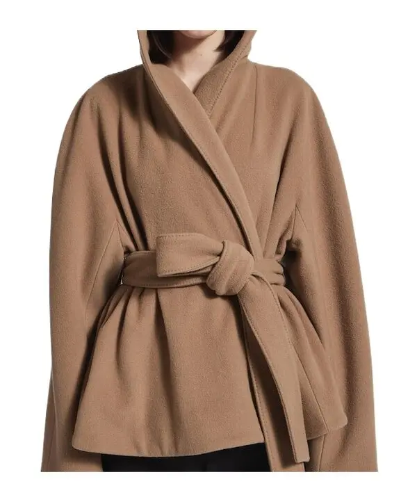 Balenciaga Short Wrap Coat - Brown