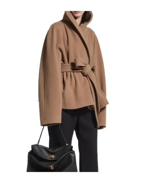 Balenciaga Short Wrap Coat - Brown