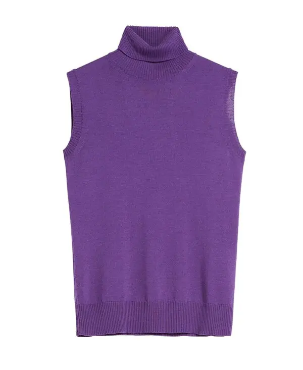 Sportmax Roll-neck Virgin-wool Vest - Purple