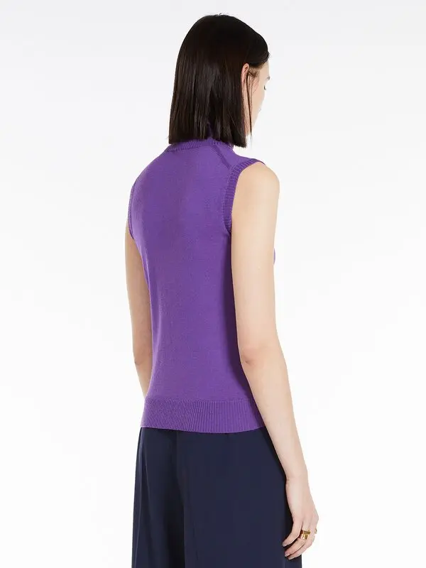 Sportmax High Neck Sleeveless Jumper - Purple