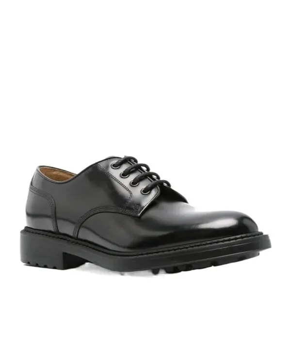 DOUCAL'S Lace-up Leather Derby Shoes - Black