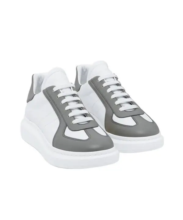 Alexander McQueen Oversized Lace-up Sneakers - Off-white/cool Gray