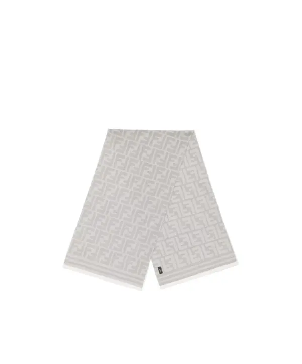 Fendi Ff Jacquard Scarf - Grey