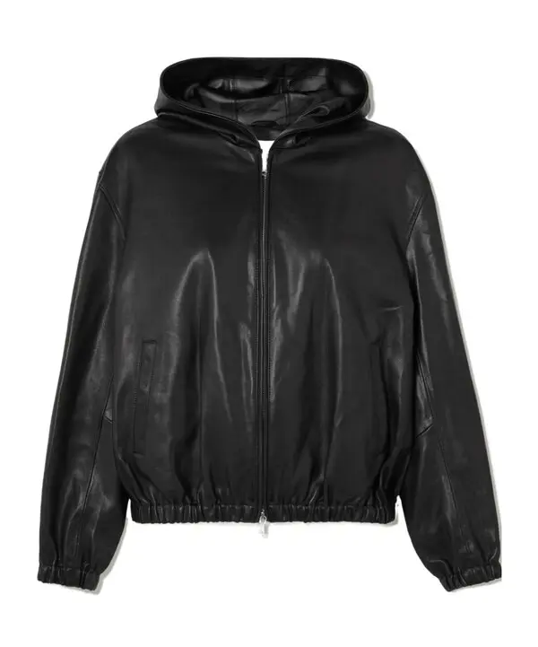 Nour Hammour Leo Hooded Patchwork Leather Jacket