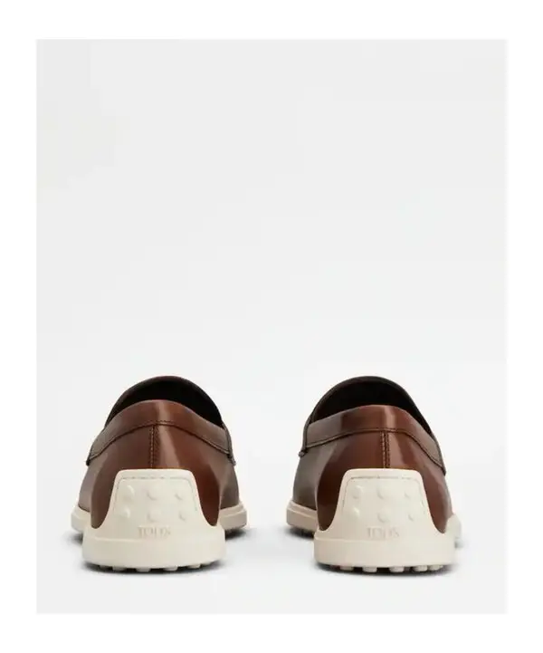 TOD'S Calfskin Penny Loafers With Monogram Detail