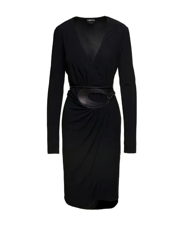 TOM FORD V-neck Belted Wrap Dress