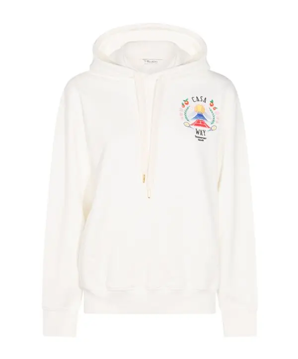 Casablanca Casa Way Printed Drawstring Hoodie - White
