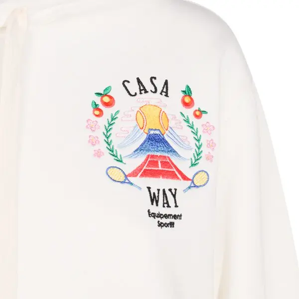 Casablanca Casa Way Printed Drawstring Hoodie - White