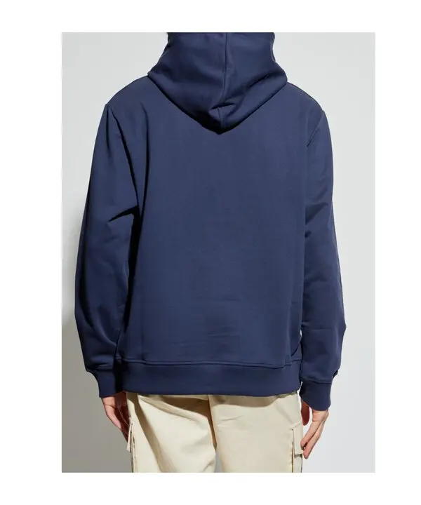 Balmain Logo Embroidered Hoodie - Navy Blue