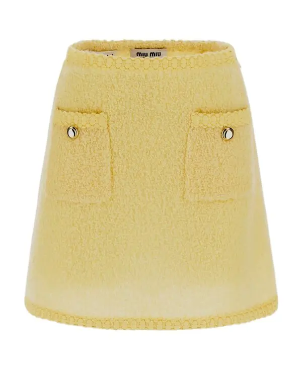 Miu Miu Bouclé Skirt With Logo Details