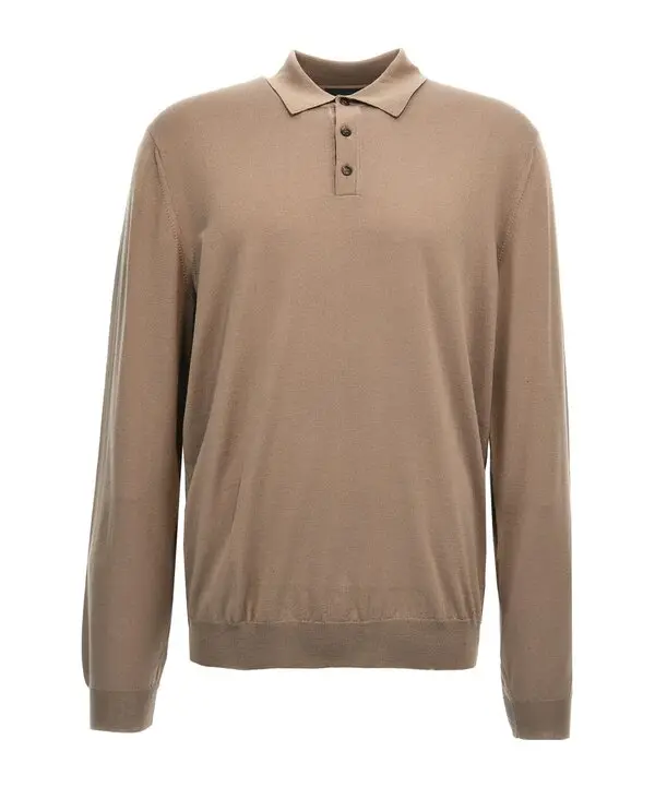 ZANONE Long-sleeve Polo Shirt - Brown