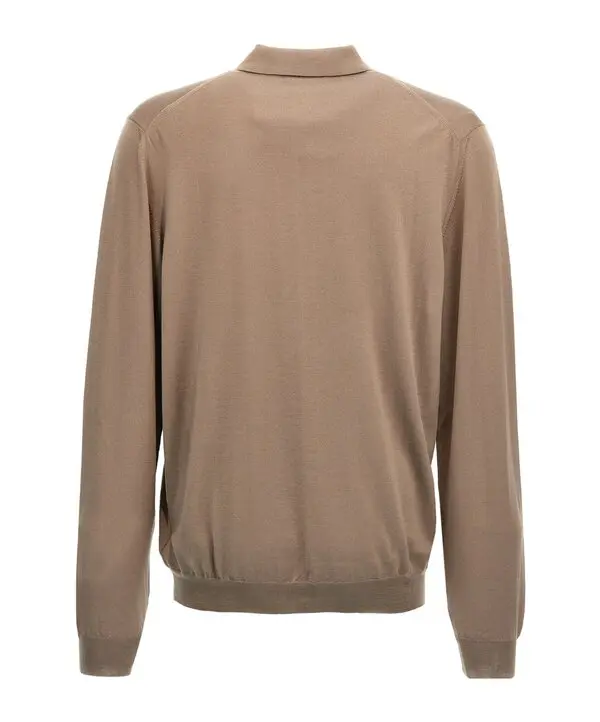 ZANONE Long-sleeve Polo Shirt - Brown