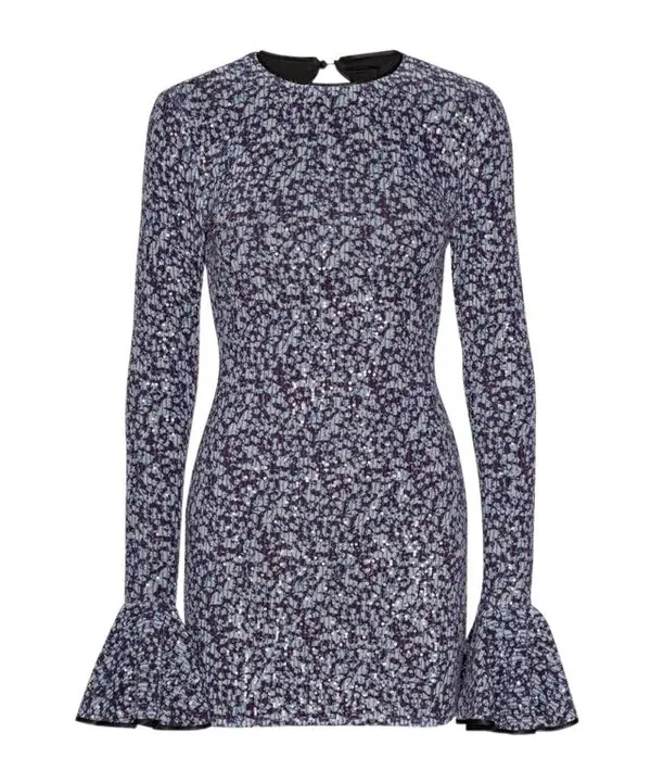 ROTATE BY BIRGER CHRISTENSEN Sequin Detailed Mini Dress With Open Back