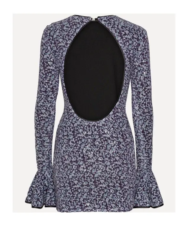 ROTATE BY BIRGER CHRISTENSEN Sequin Detailed Mini Dress With Open Back