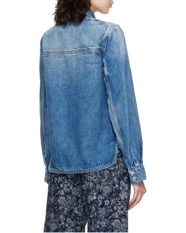 GANNI Collared Long-sleeved Shirt With Chest Pocket