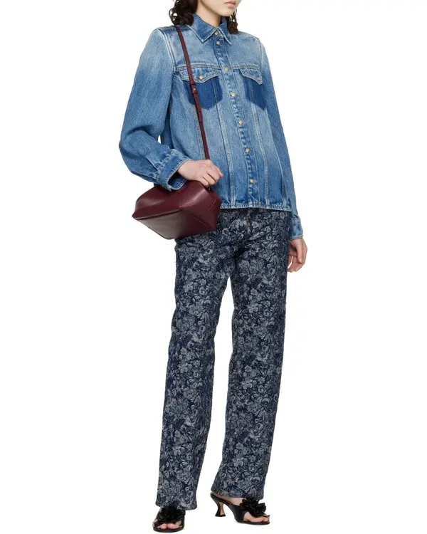 GANNI Collared Long-sleeved Shirt With Chest Pocket