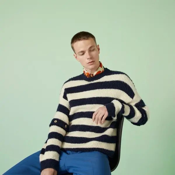 Gucci Striped Brushed Cotton Jumper