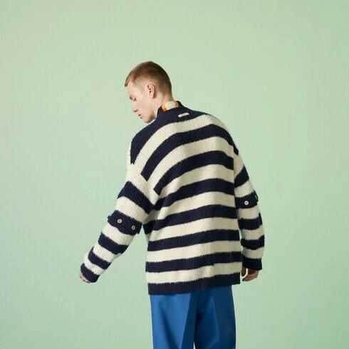 Gucci Striped Brushed Cotton Jumper