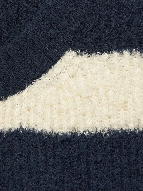 Gucci Striped Brushed Cotton Jumper - Blue