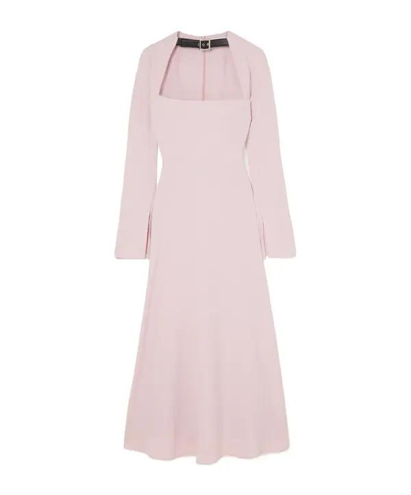 16Arlington Long-sleeved Crepe Dress With Buckle Detail