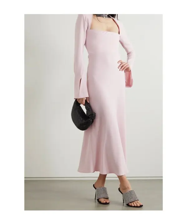 16Arlington Long-sleeved Crepe Dress With Buckle Detail