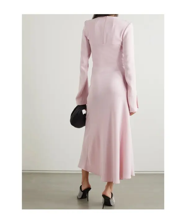 16Arlington Long-sleeved Crepe Dress With Buckle Detail
