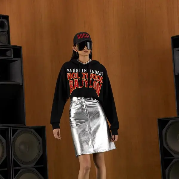 Gucci Hollywood Babylon" Cropped Hoodie