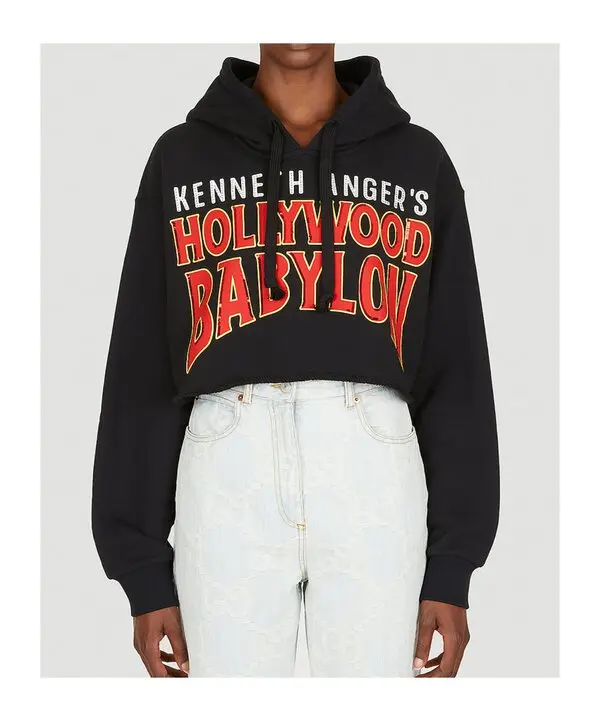 Gucci Hollywood Babylon" Cropped Hoodie